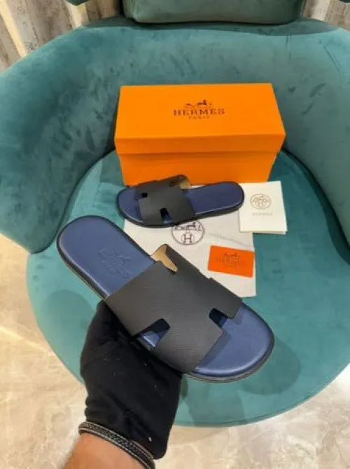 Hermes Premium Slides Blue And Black - Trendly