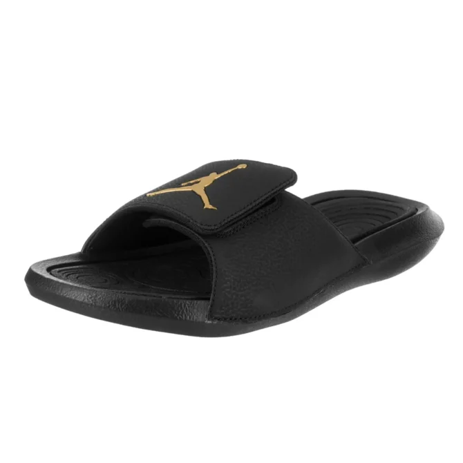 Nike Air Jordan Hydro 6 Men’s Slides Black Metallic Gold - Trendly